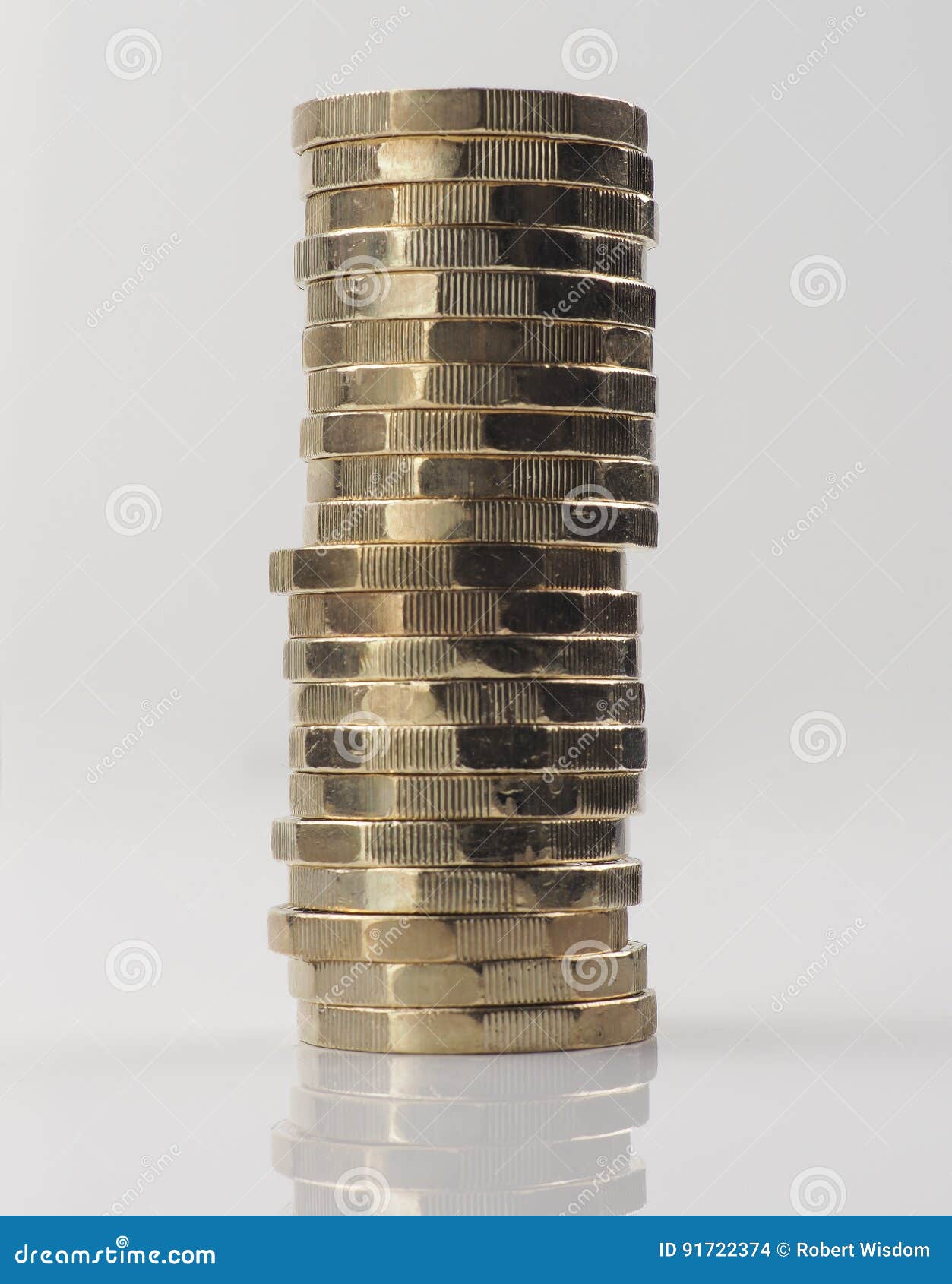 New Pound Coin - Tall Stack Stock Photo - Image of english, money: 91722374