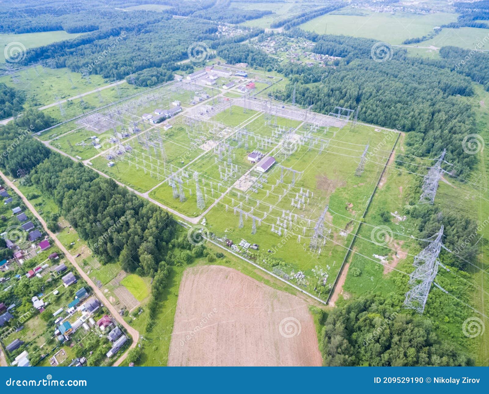 New Power Substation, Top View of Equipment Stock Photo - Image of pole ...