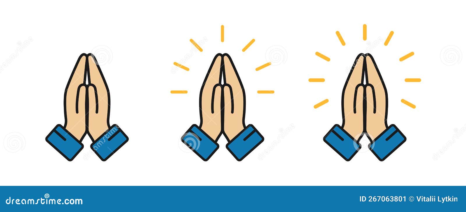 Pray Icons Set. Holy Symbol. Stock Vector - Illustration of christ ...