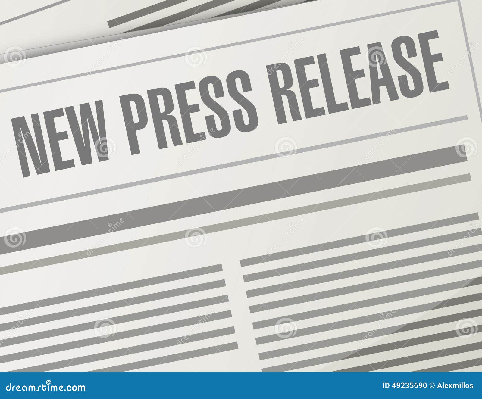 New Press Release Illustration Design Stock Photo - Image of folded ...