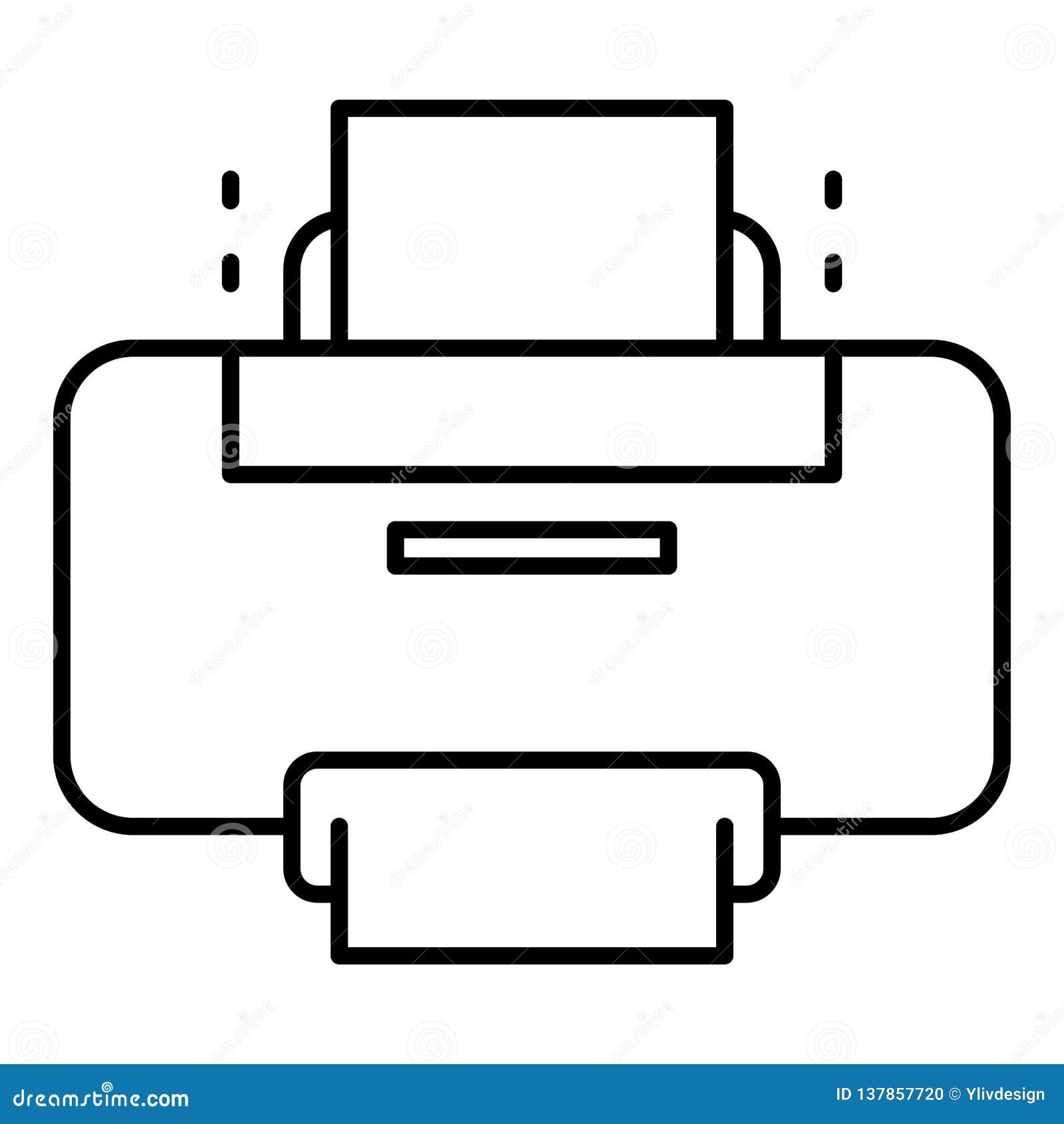 New Printer Icon, Outline Style Stock Vector - Illustration of printout ...