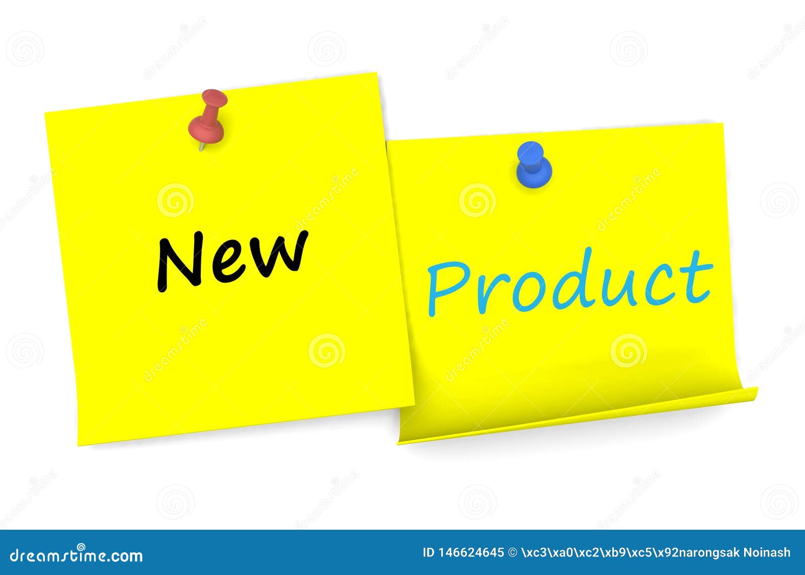 New Product, Message on Note Paper with Pin Stock Illustration ...