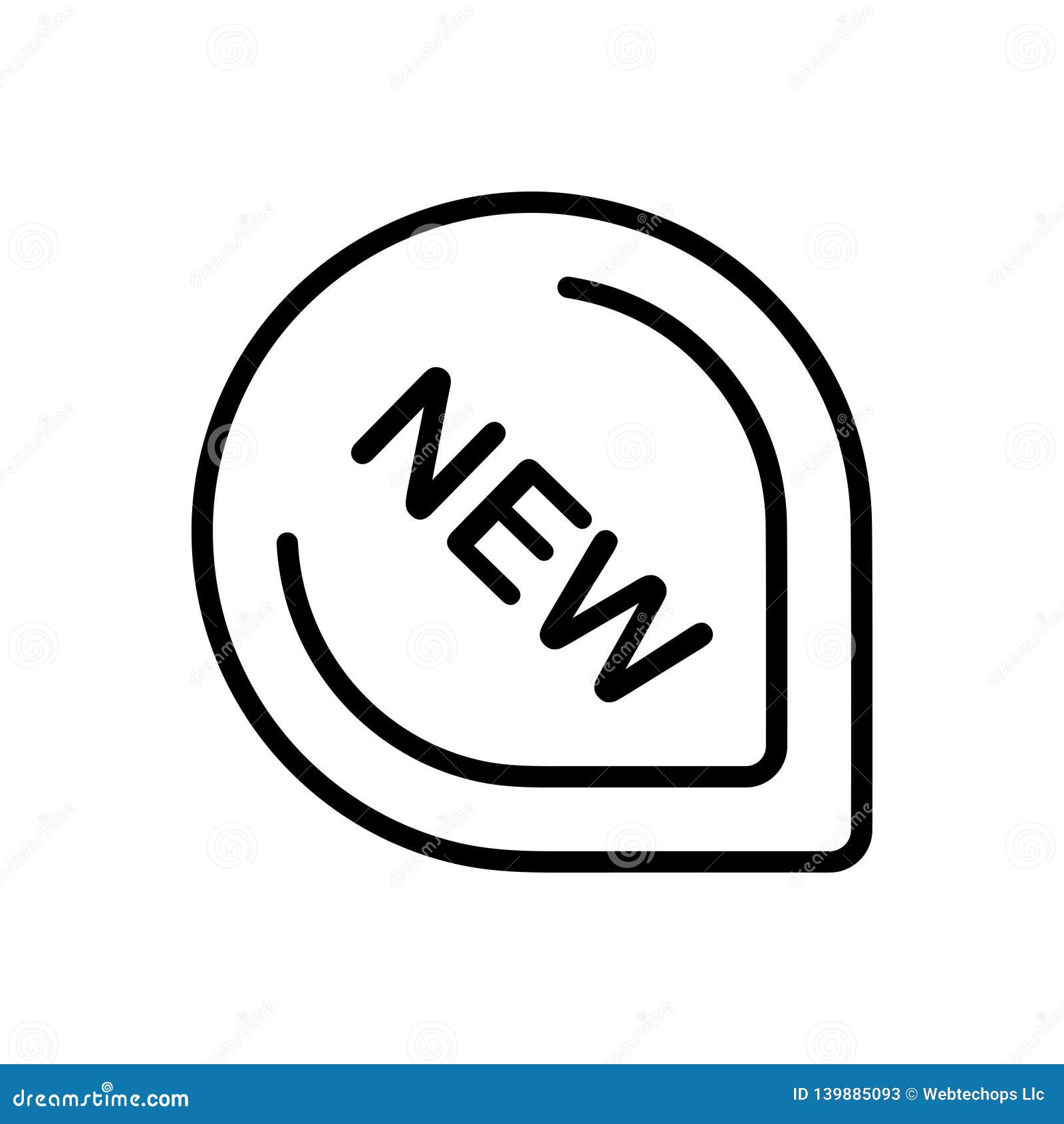 Black Line Icon for New Product, Label and Sticker Stock Vector ...