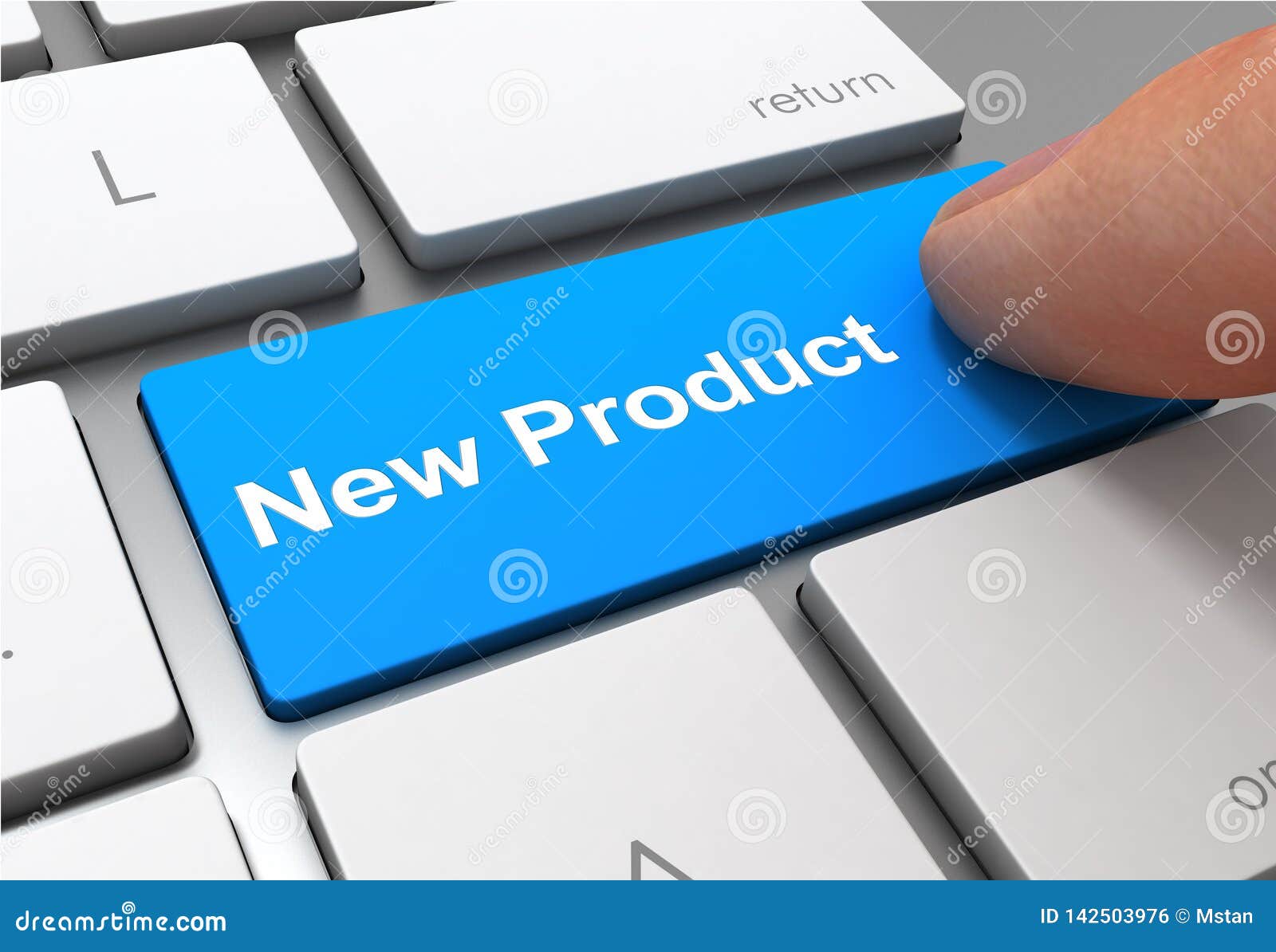 New Product Push Button Concept 3d Illustration Stock Illustration ...
