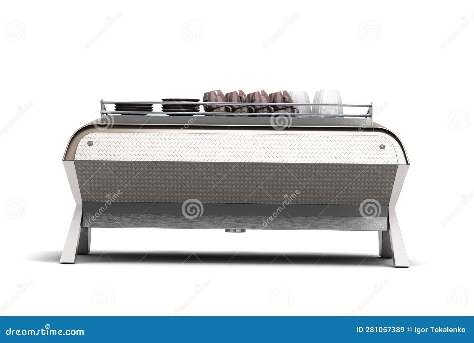 New Professional Coffee Machine Back View 3d Render on White Stock ...