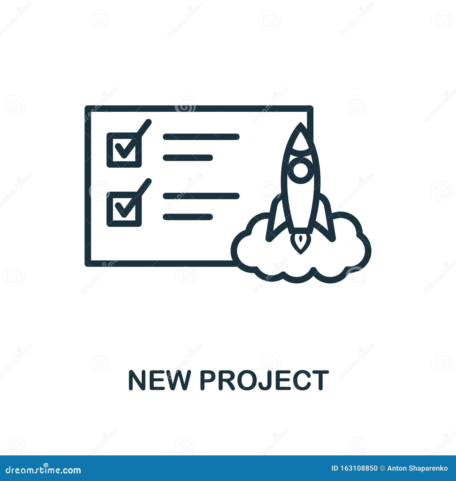 New Project Icon Outline Style. Thin Line Creative New Project Icon for ...