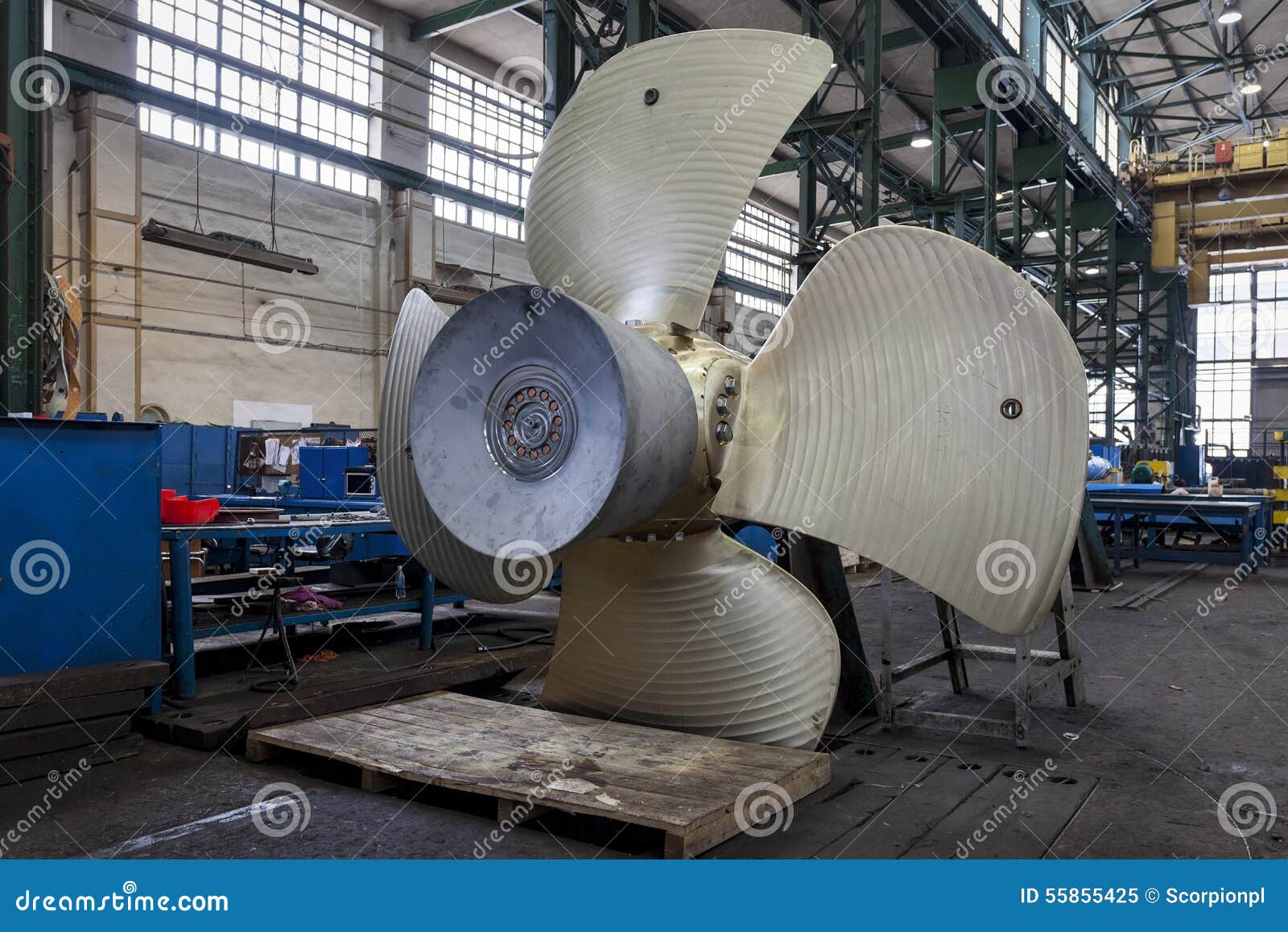 New propeller in the hall stock image. Image of metal - 55855425