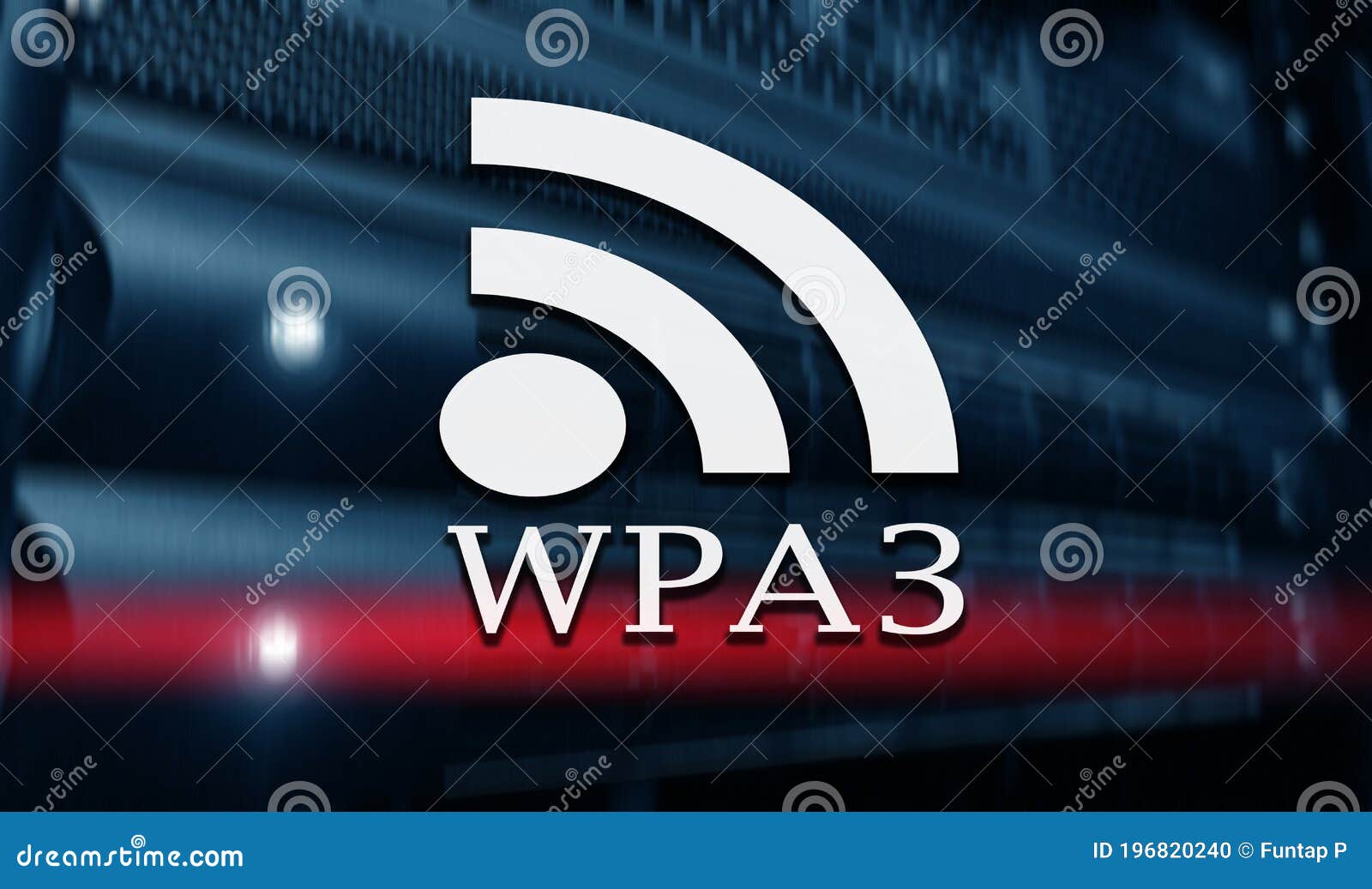 New Protocol WPA3 Network Security. Stock Photo - Image of connection ...