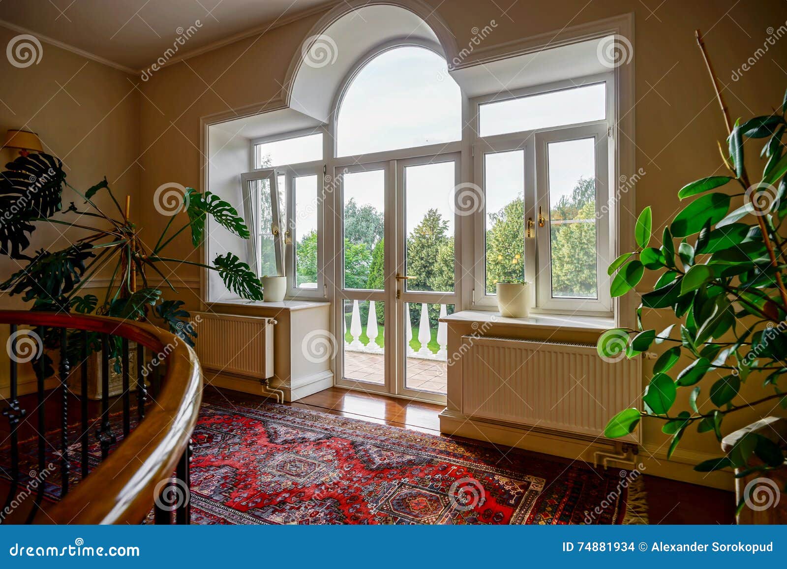 New Pvc Windows in Old-styled Interior Stock Photo - Image of comfort ...