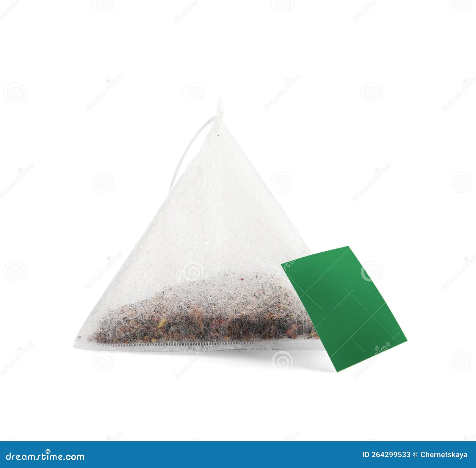 New Pyramid Tea Bag Isolated on White Stock Image - Image of black ...