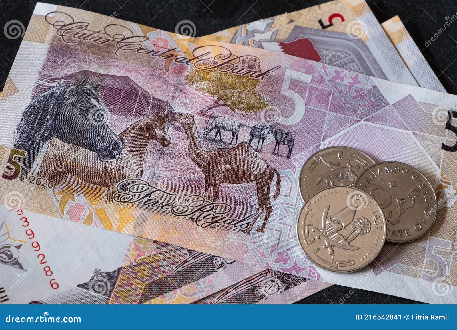 New 5 Qatari Riyal Banknote Stock Image - Image of banking, marketing ...
