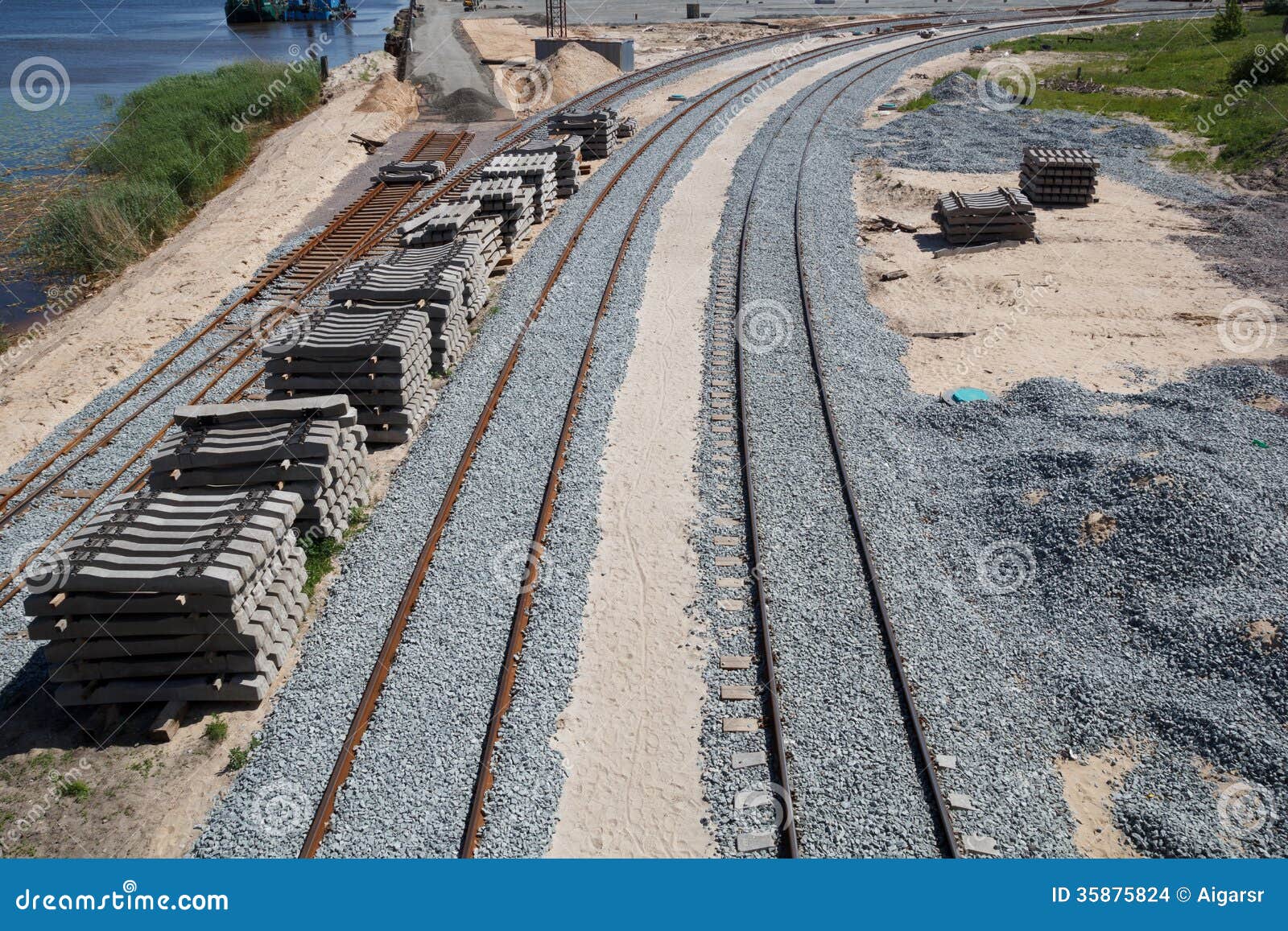 New railway construction stock photo. Image of track - 35875824