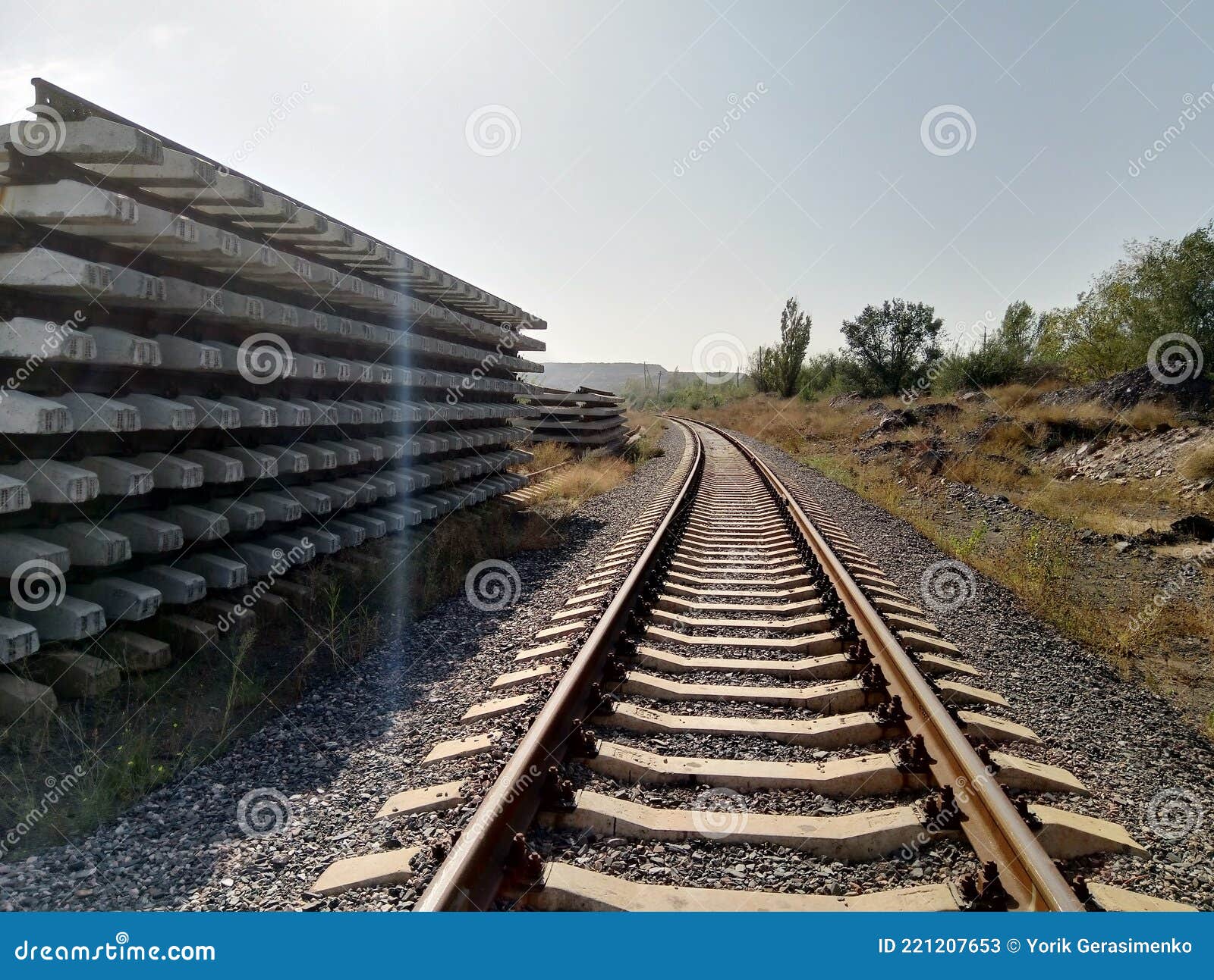 New railway track stock image. Image of transport, vehicle - 221207653