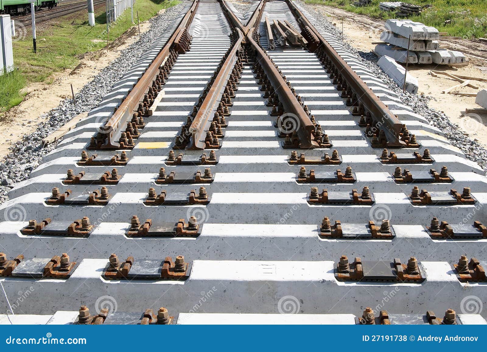 The new railway turnout stock photo. Image of network - 27191738
