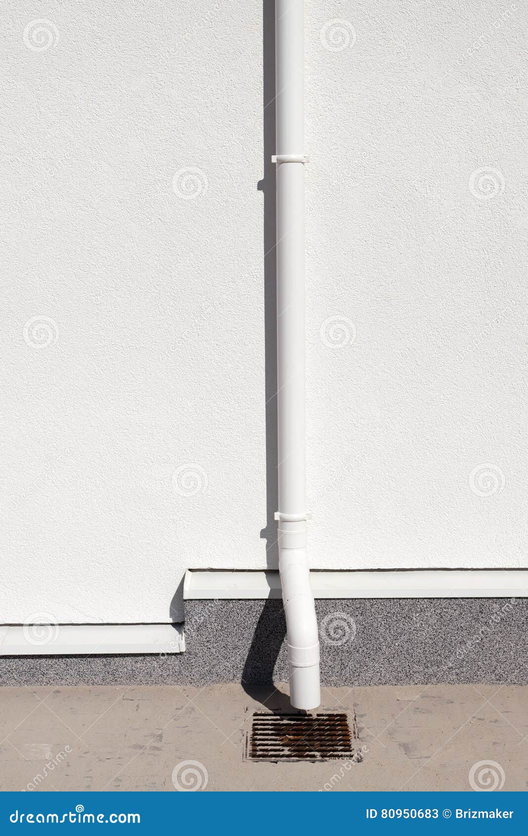 New Rain Gutter on White Wall. Stock Image - Image of closeup, rain ...