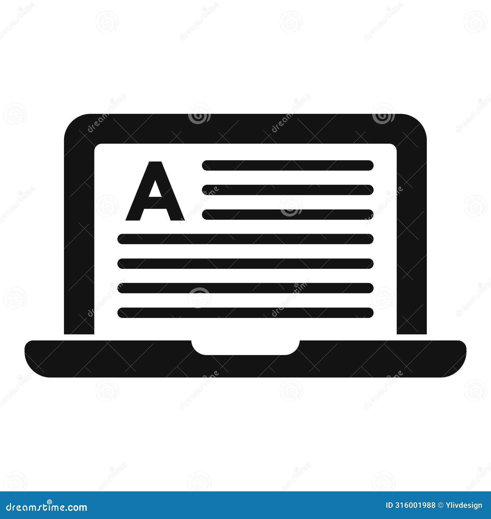 New Reading Article Icon Simple Vector. Laptop Screen Stock Vector ...