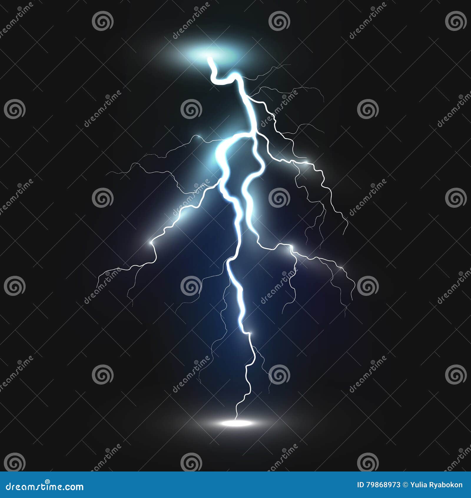 Realistic Lightning Isolated On A Transparent Background. Natural ...