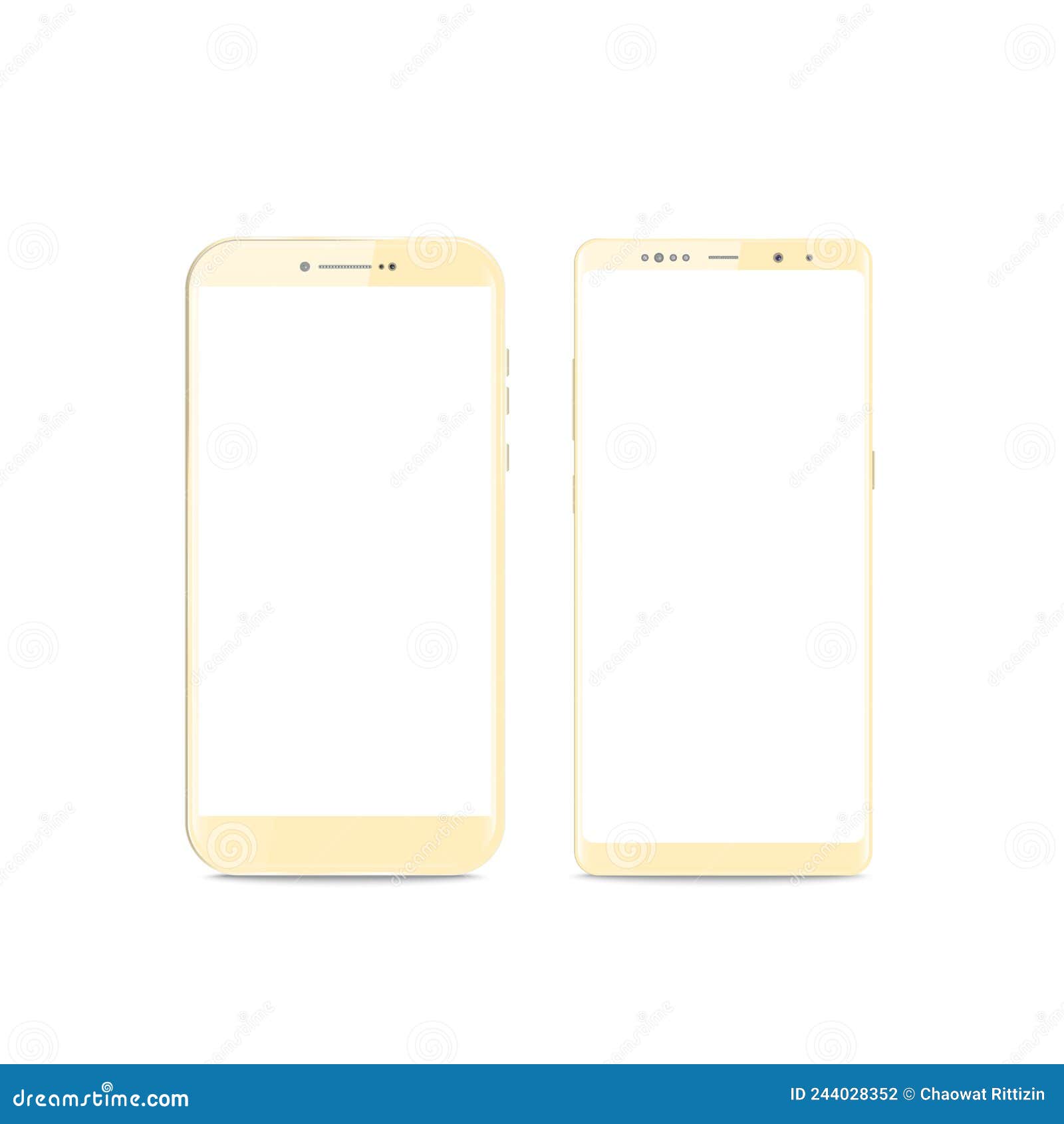 New Realistic Mobile Gold Smartphone Modern Style. Vector Smartphone ...