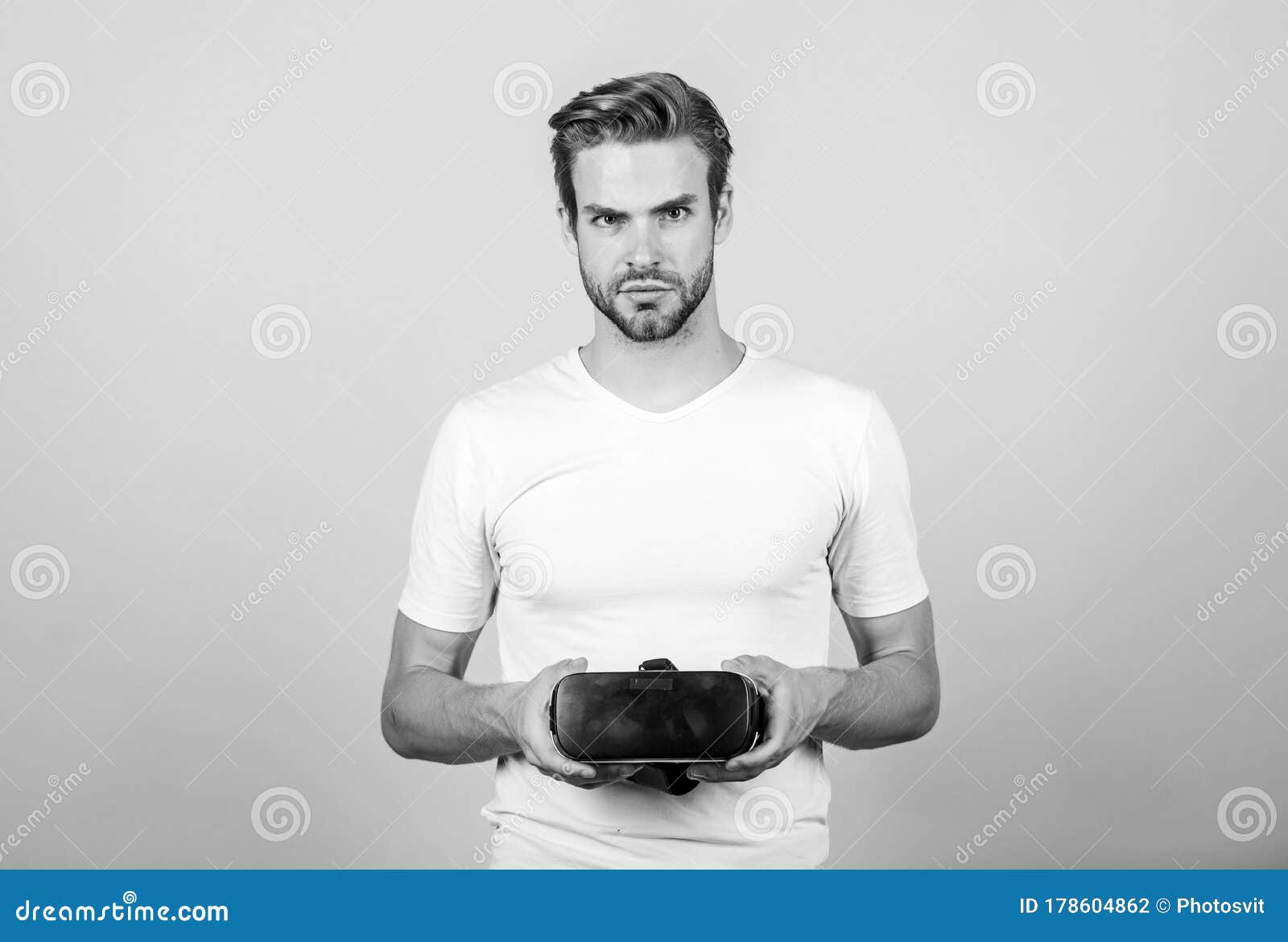 New Reality is Here. Programing Project. Man Use Modern Technology ...