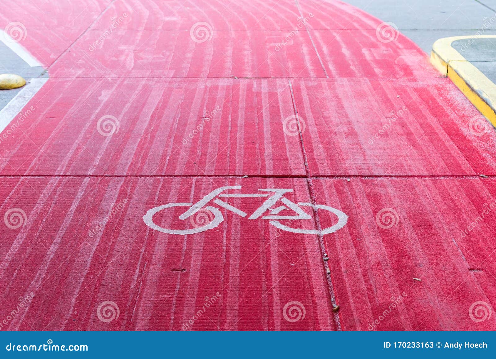 A New Red Bike Path in Berlin with White Bike Symbol Stock Image ...