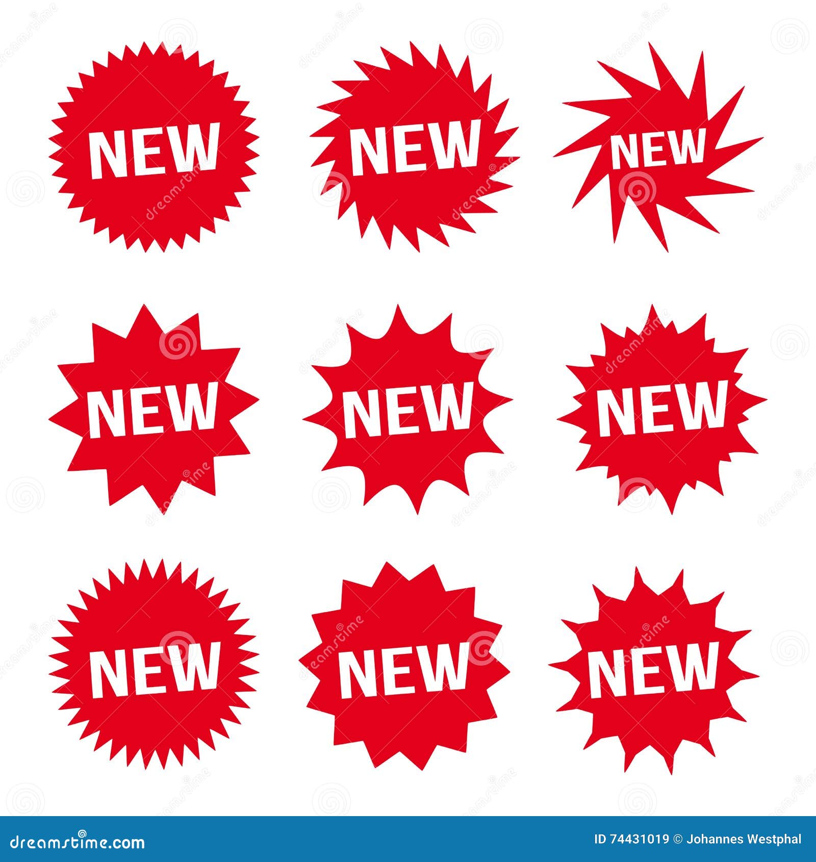 New Red Button and White Text Icon Signs Set Vector Stock Vector ...
