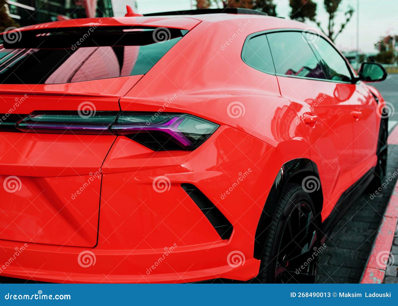 New red car stock image. Image of engine, gloss, back - 268490013