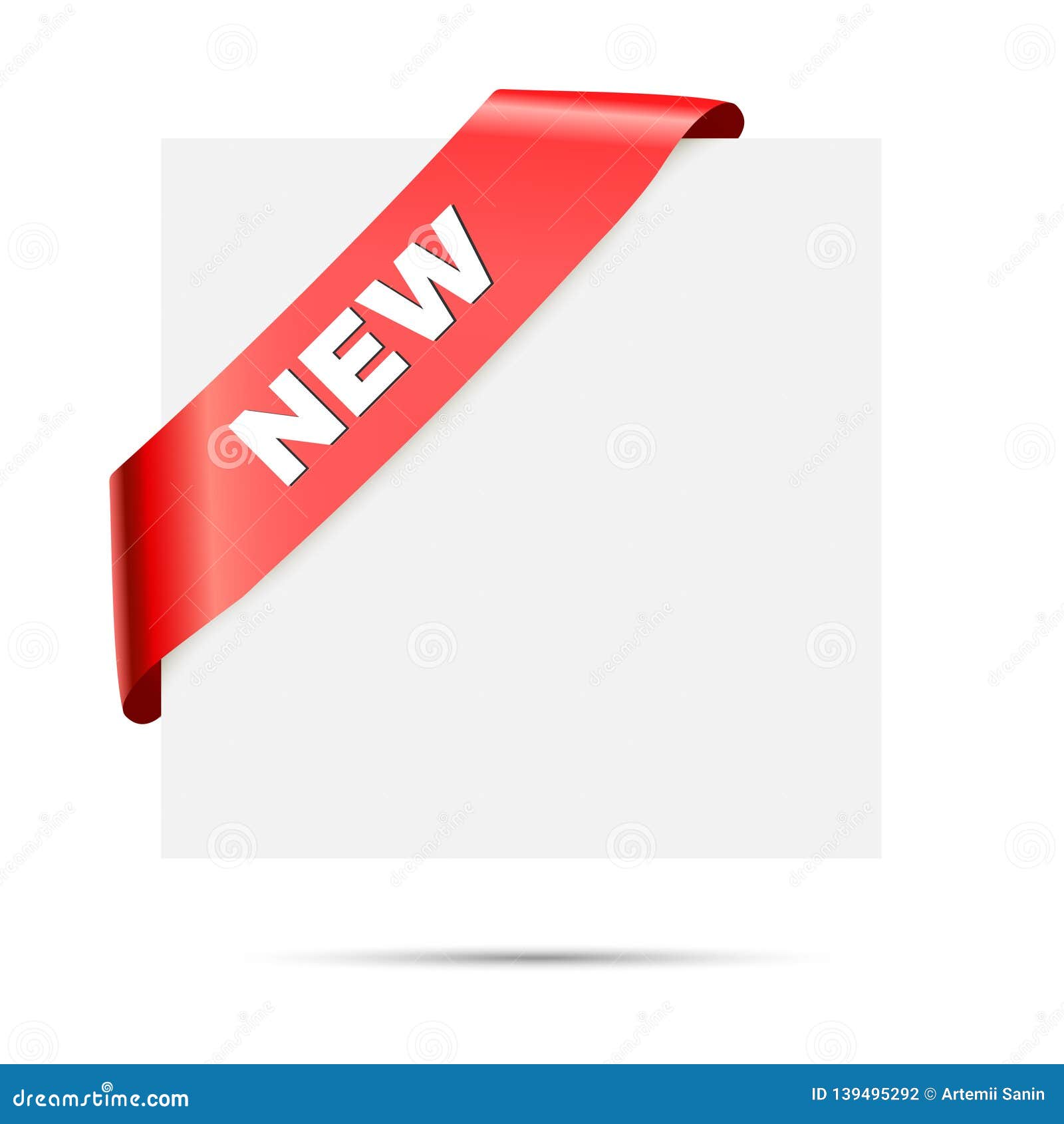 New - Red Corner Silk Ribbon. Vector Design Element Stock Vector ...