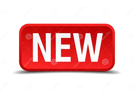 New red 3d square button stock vector. Illustration of icon - 87873575