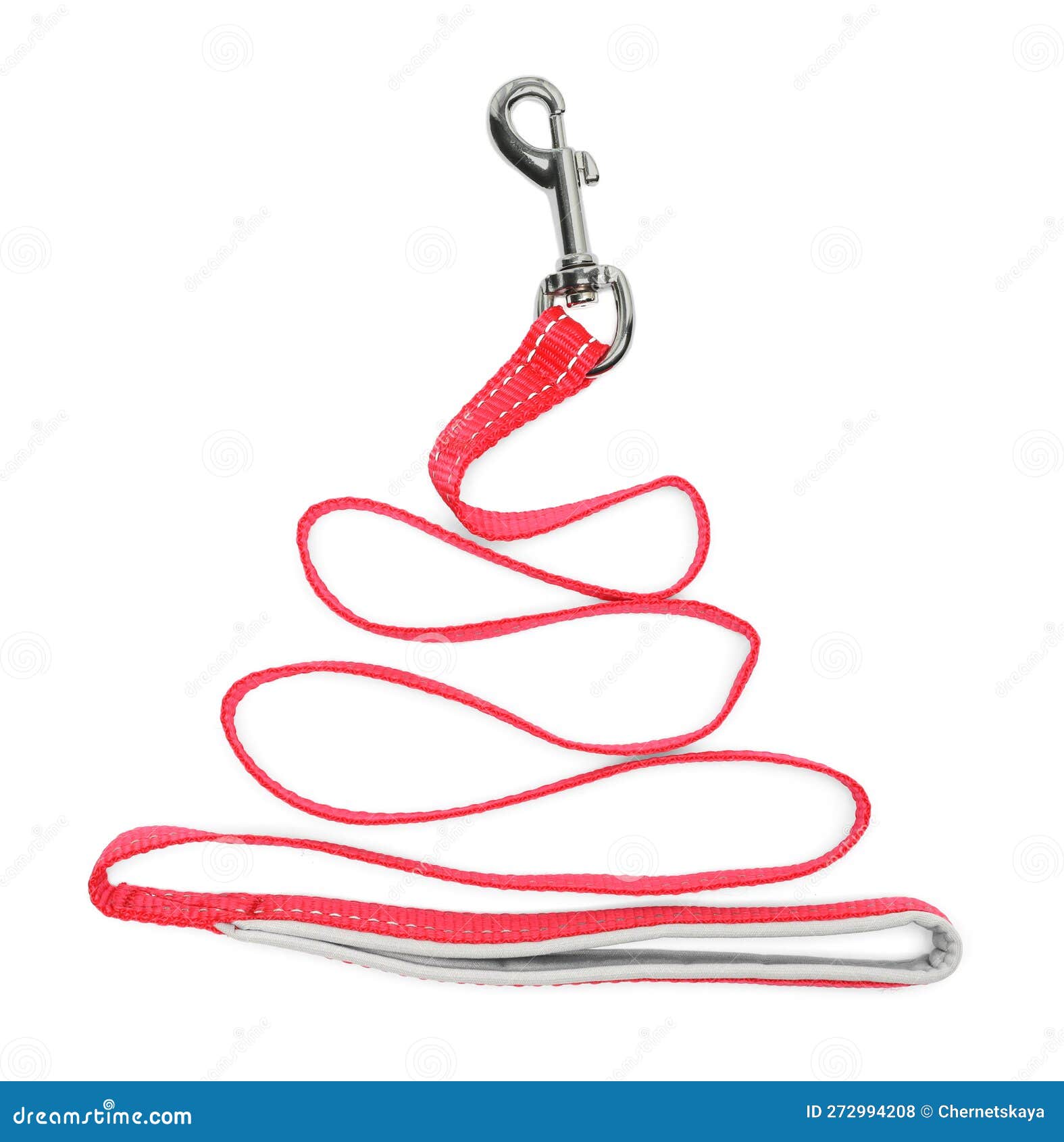 New Red Dog Leash Isolated on White, Top View Stock Photo - Image of ...