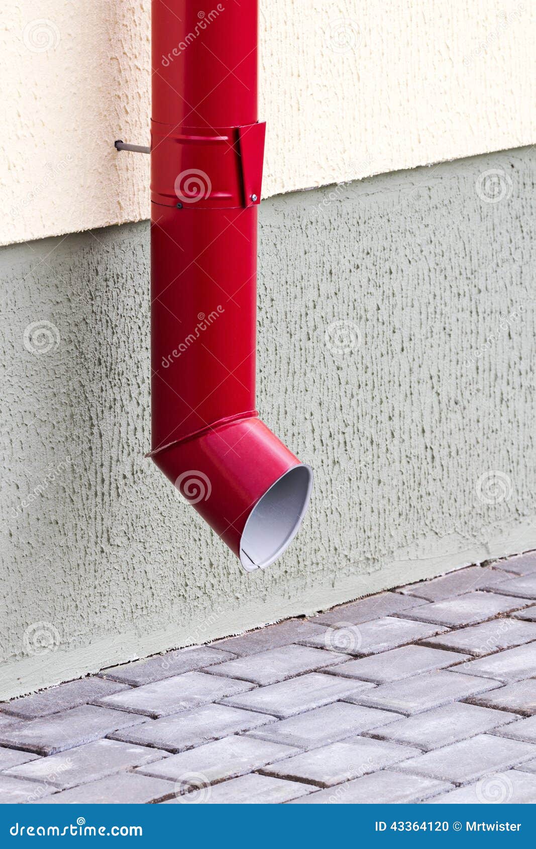 New red drainpipe stock photo. Image of closeup, outside - 43364120