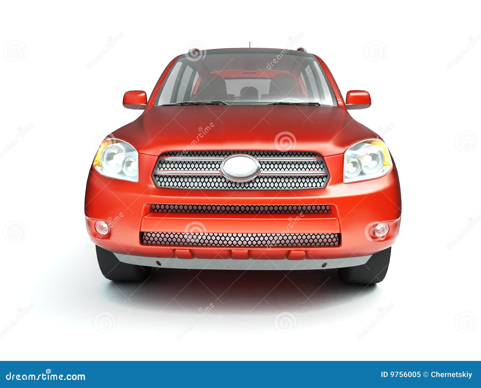New Red Glossy SUV Front View Stock Illustration - Illustration of ...