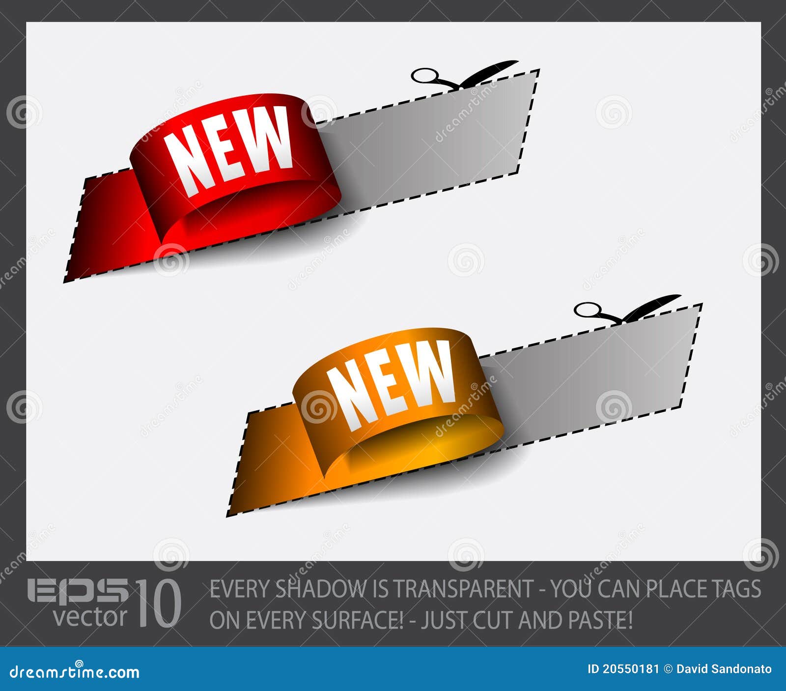 New Red and Gold Sticker Tag Stock Illustration - Illustration of paper ...