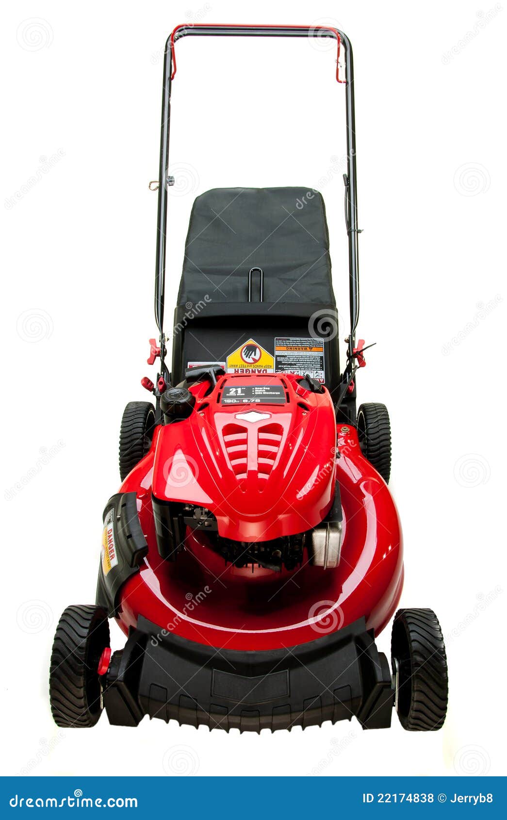 New Red Lawn Mower stock photo. Image of motor, lawnmower - 22174838