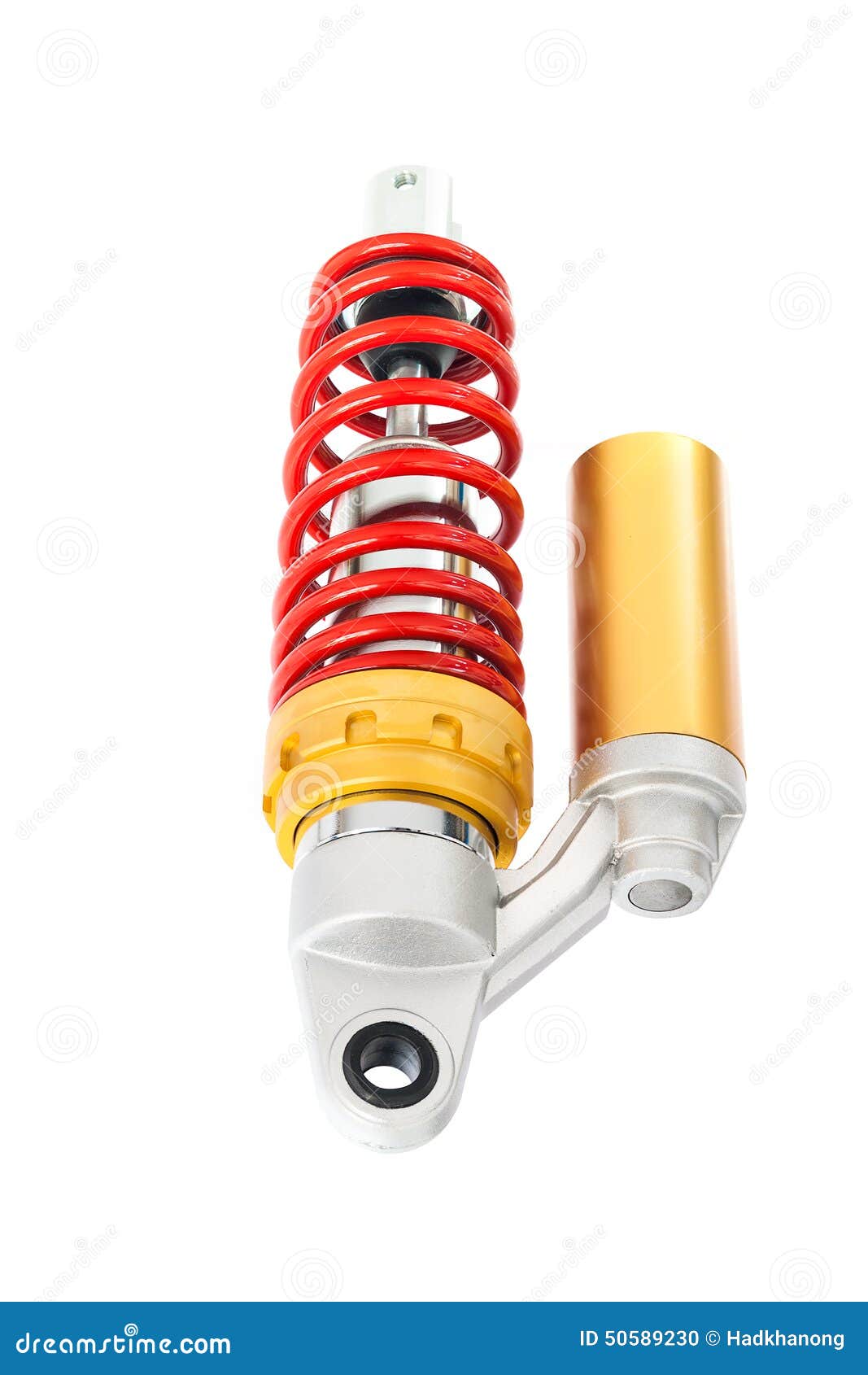New Red Motorcycle Suspension Stock Photo - Image of pressure, white ...