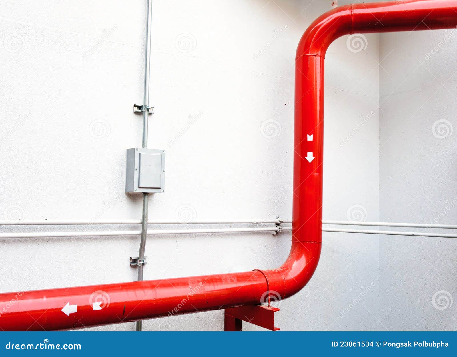 New red pipe stock photo. Image of detail, plumber, construction - 23861534