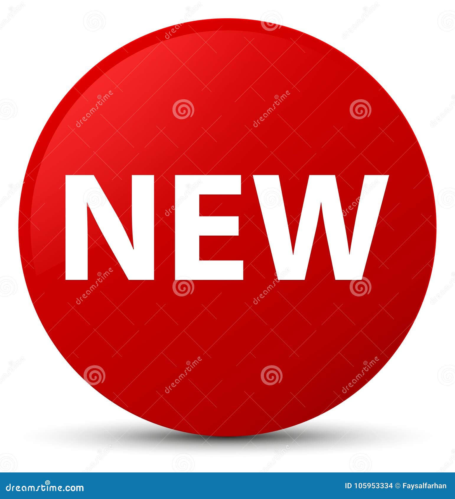New red round button stock illustration. Illustration of text - 105953334