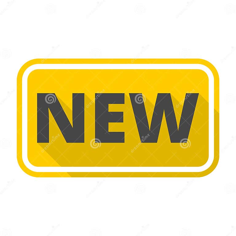 New Red Sign, Button, Icon with Long Shadow Stock Vector - Illustration ...