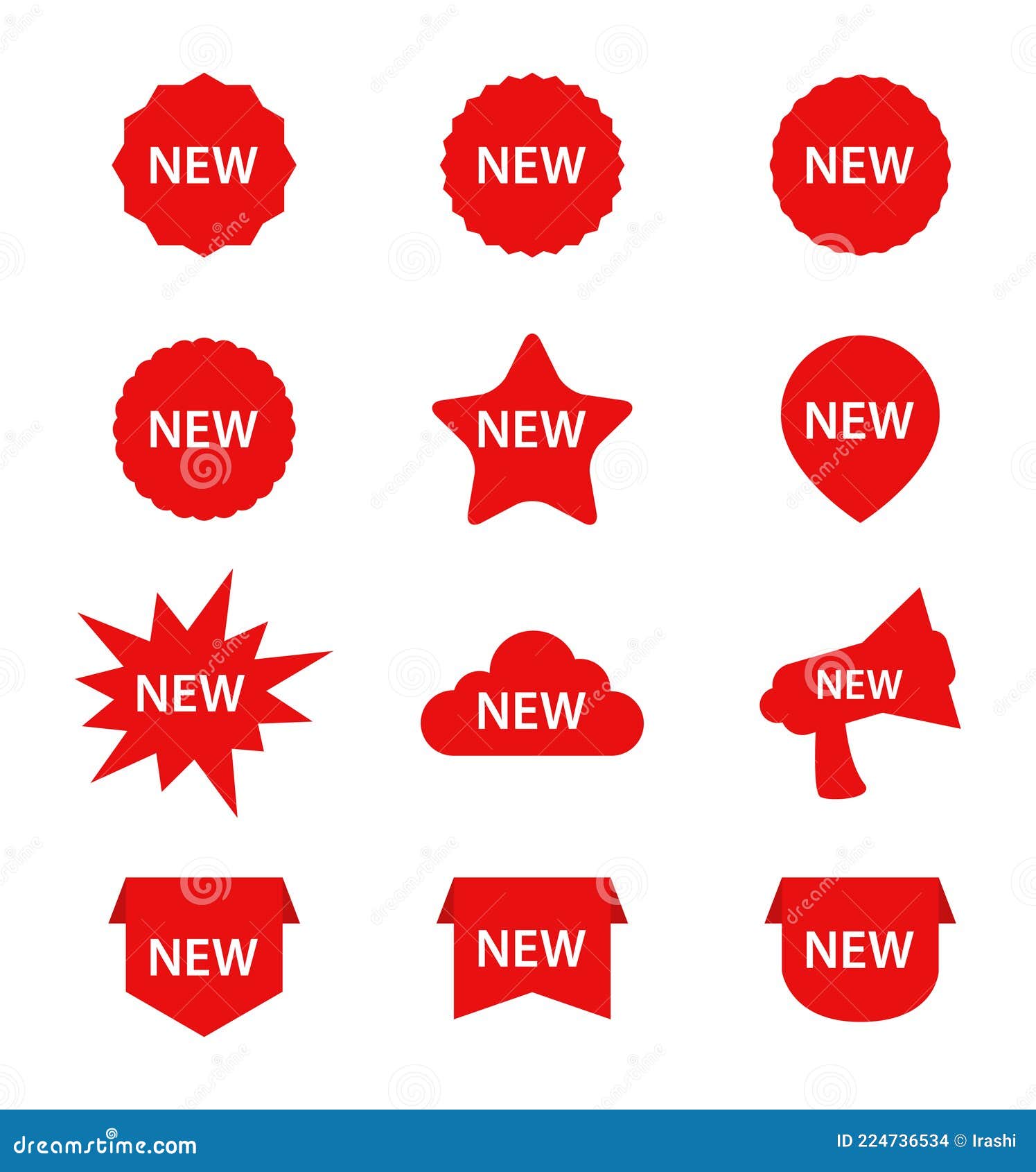 New red tag label icon stock vector. Illustration of retail - 224736534