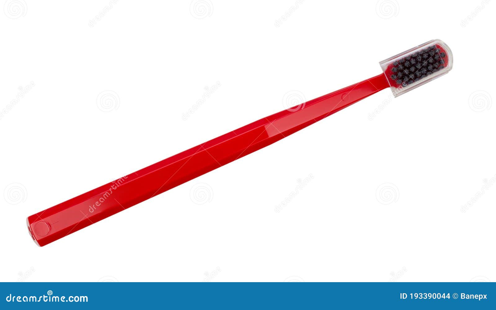 New Red Toothbrush with a Lid Stock Photo - Image of hygiene, clear ...