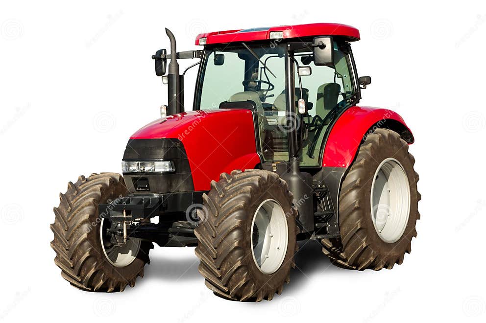 New red tractor stock image. Image of isolated, agricultural - 1326711