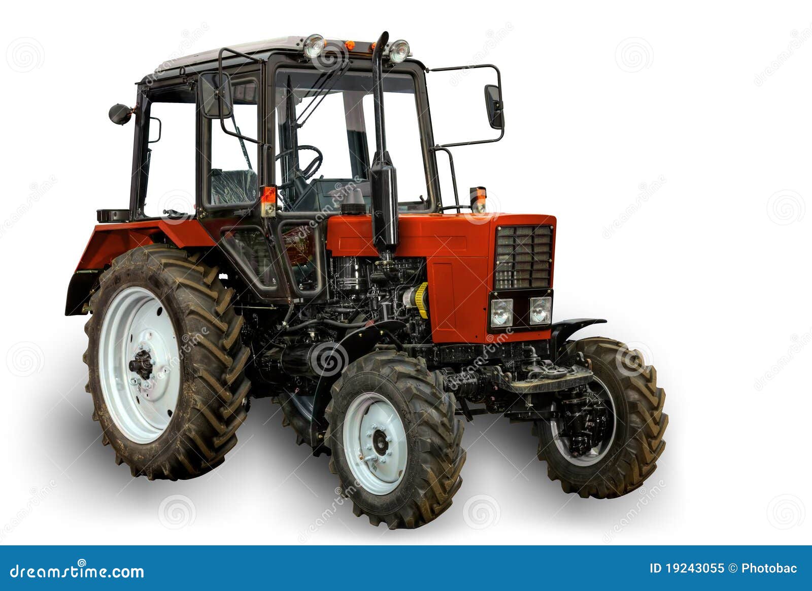 New red tractor stock image. Image of crop, tractor, transportation ...