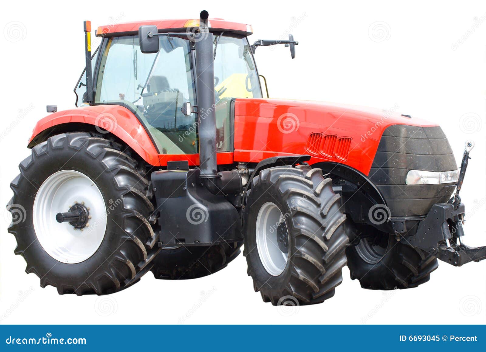 New red tractor isolated stock image. Image of agricultural - 6693045