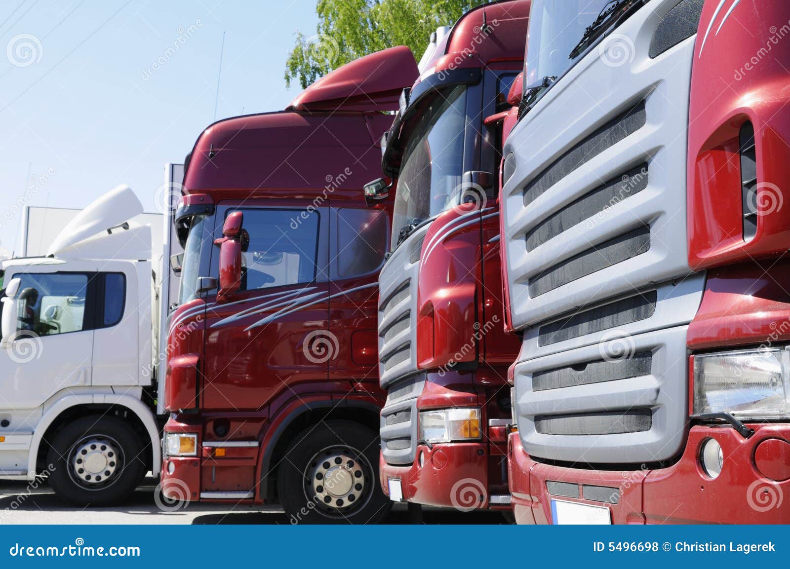 New red truck convoy stock photo. Image of deliveries - 5496698