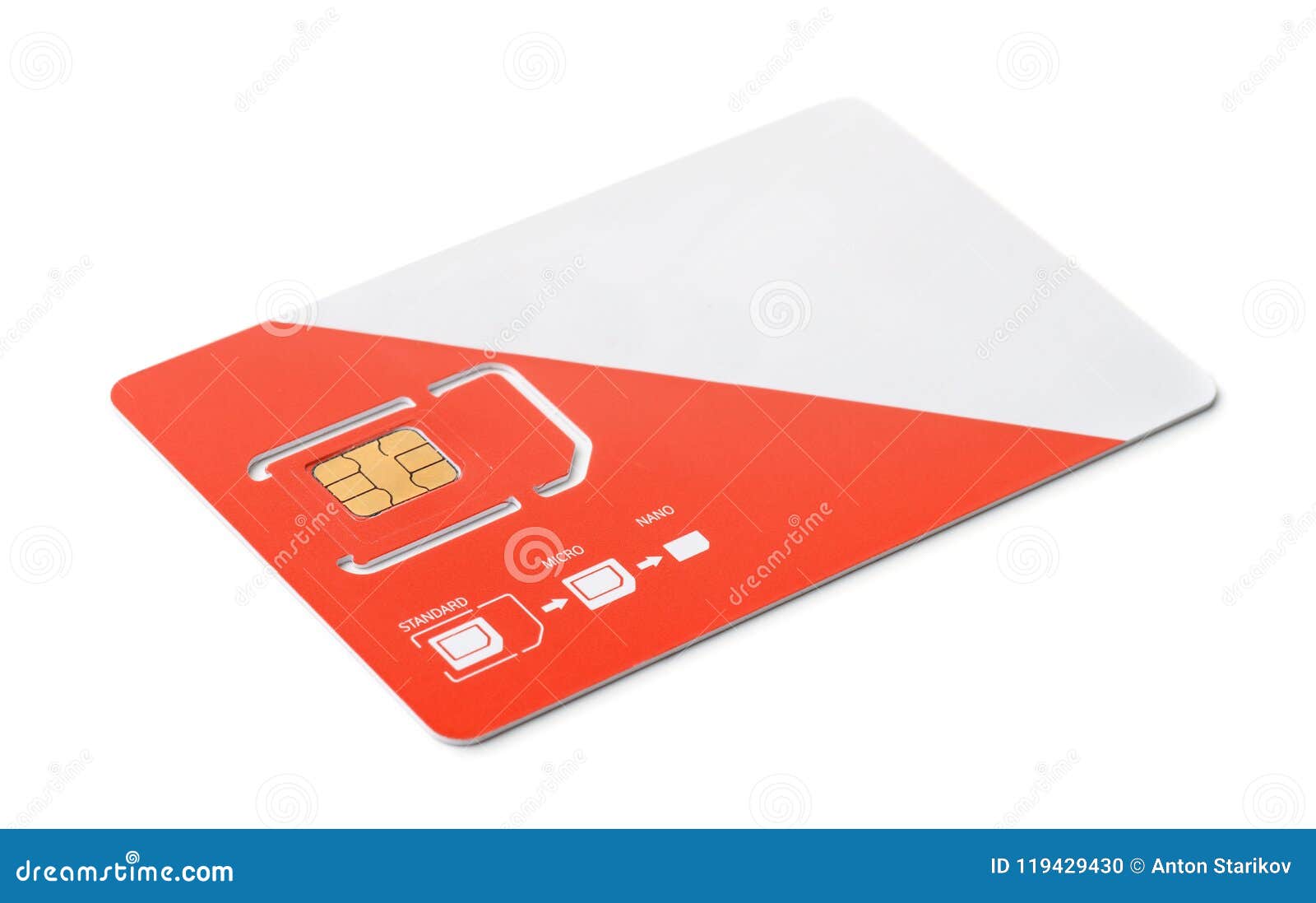 New red and white sim card stock photo. Image of information - 119429430