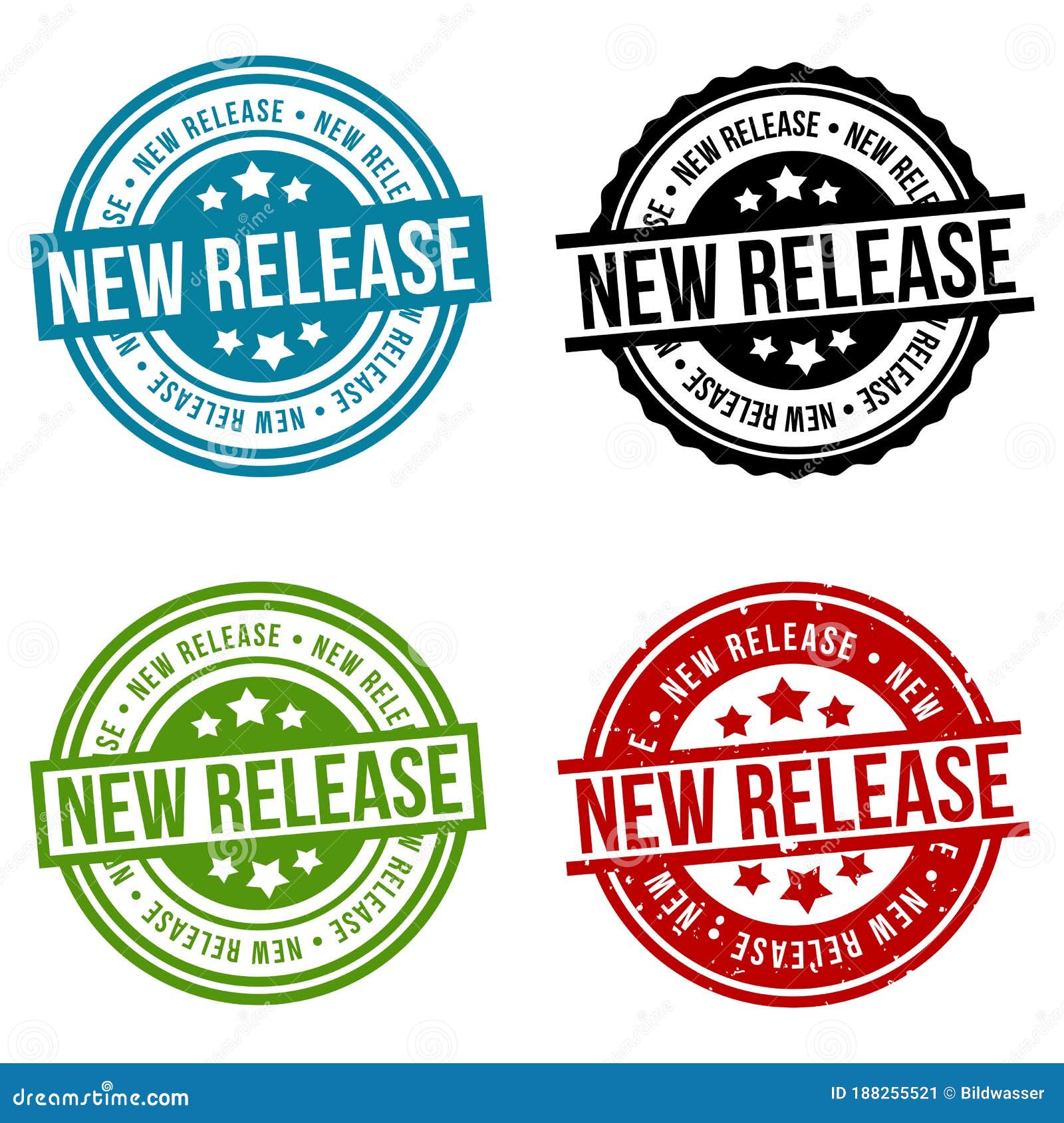 New Release Round Stamp Collection. Eps10 Vector Badge Stock ...