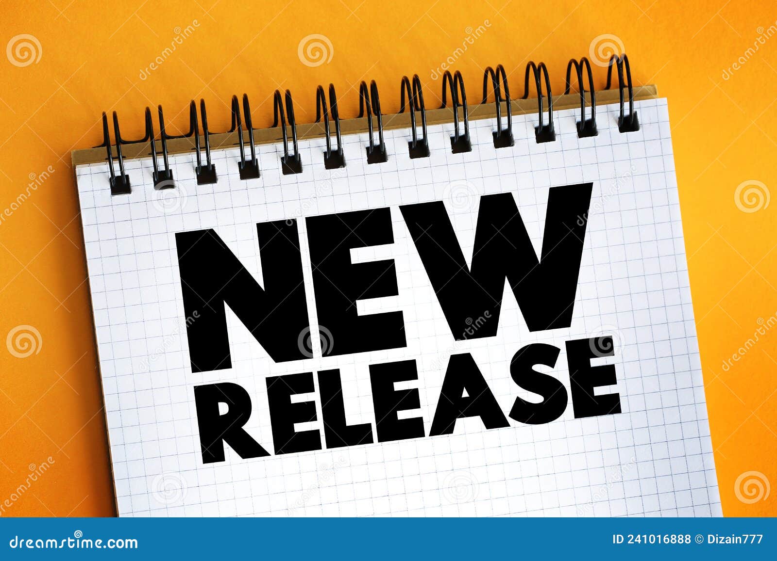 New Release Text on Notepad, Concept Background Stock Photo - Image of ...