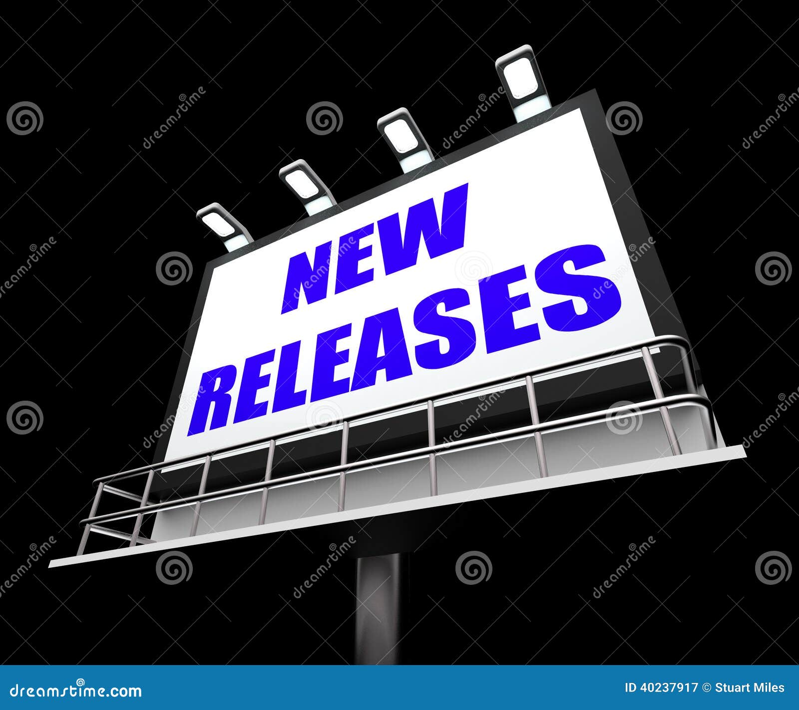 New Releases Sign Indicates Now Available or Stock Illustration ...