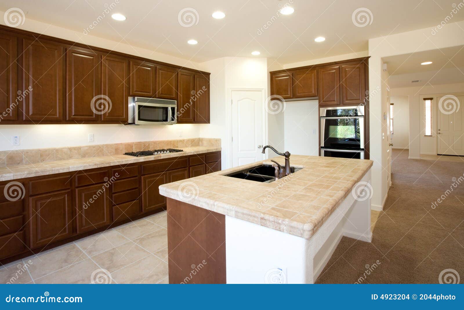 New or Remodeled Residential Kitchen Stock Photo - Image of interior ...