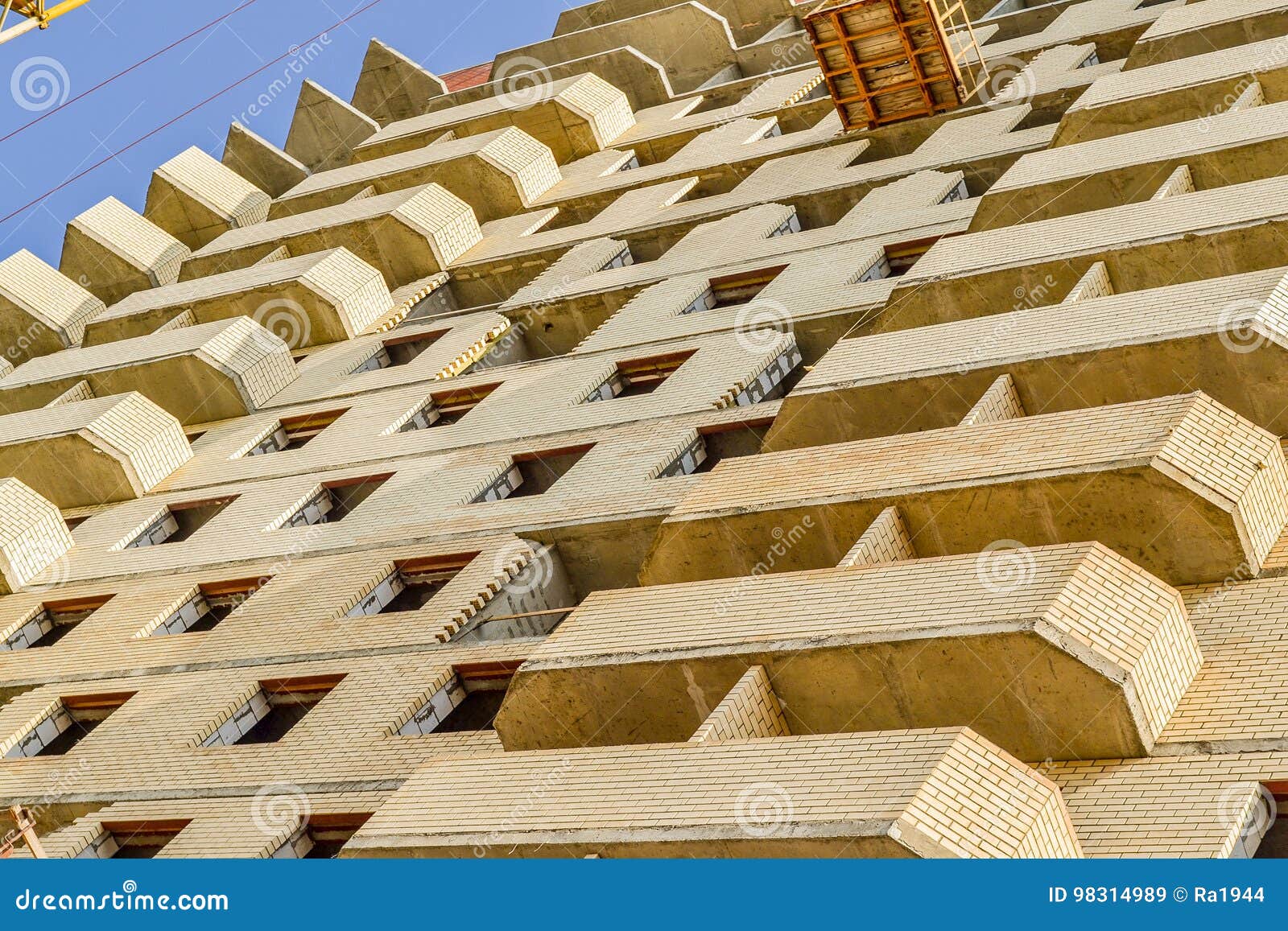 New Residential Building Construction in Process. Unfinished Multi ...