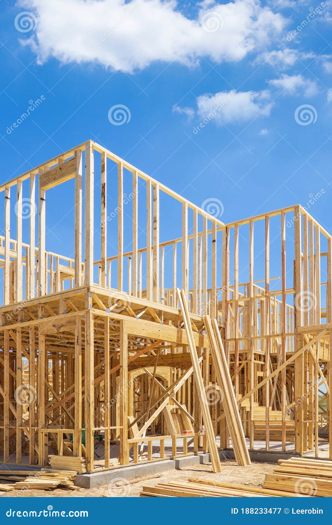 New Residential Construction Home Framing Stock Image - Image of ...